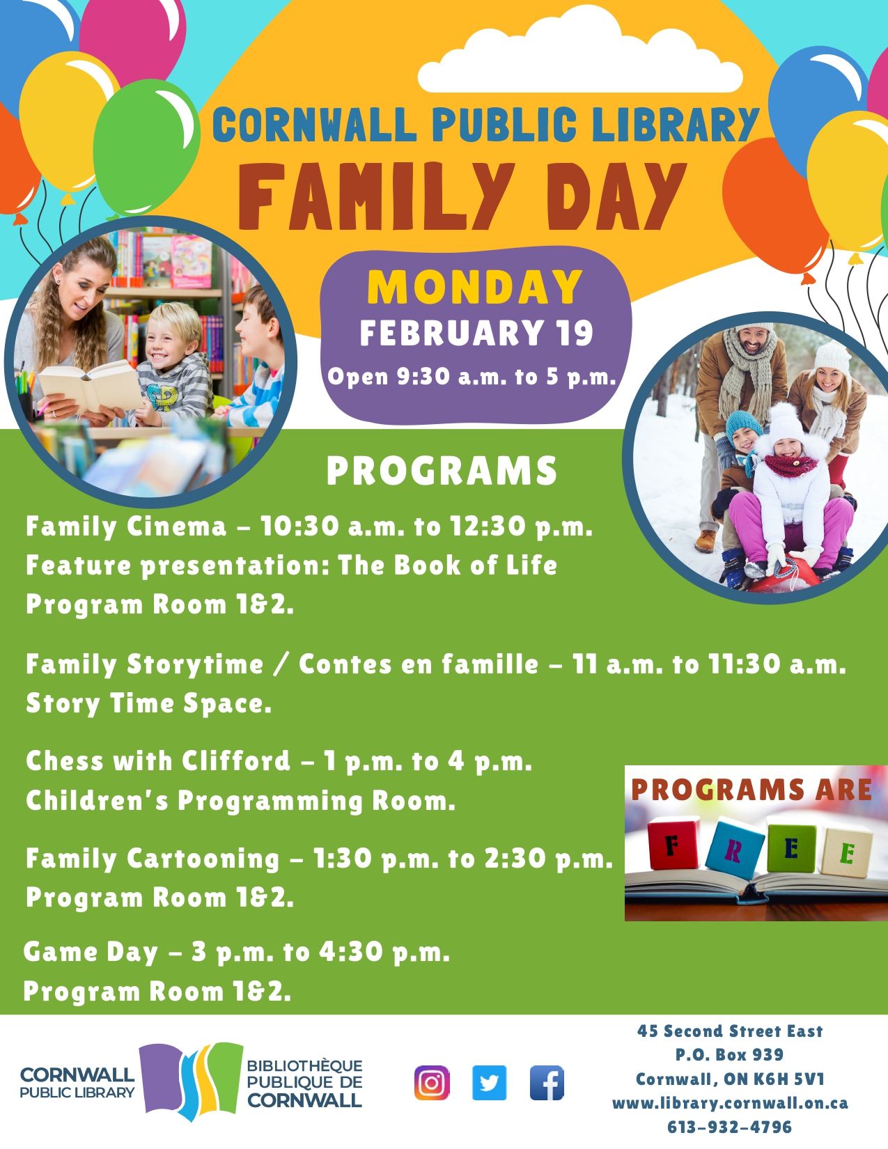 Family Day / Jour de la Famille | Cornwall Public Library